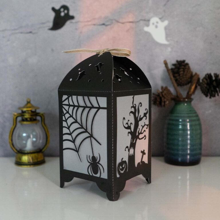 Spiderweb Lantern Template – Paper Cut – Gom Art Craft