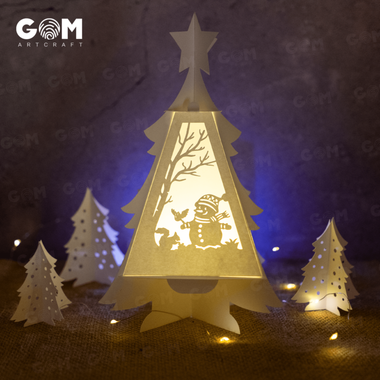 Pack 3 Christmas Tree Lantern SVG – Christmas Lantern Template – DIY ...
