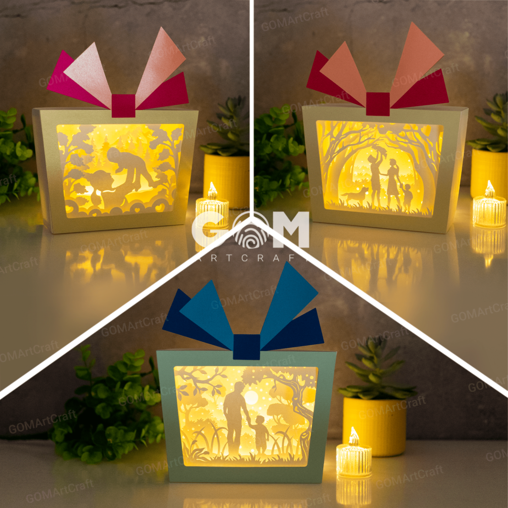 Pack 3 Gif Box Lanterns Family Day PDF, SVG for Cricut Projects DIY ...